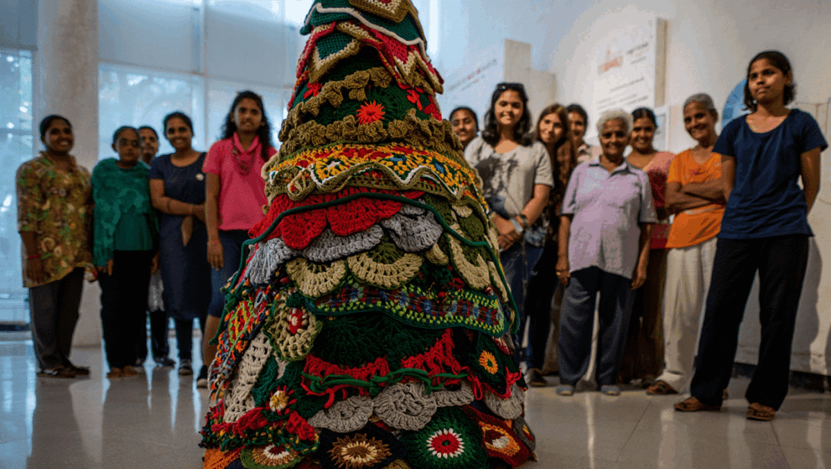Crocheted Christmas tree unites a community of extraordinary women ...